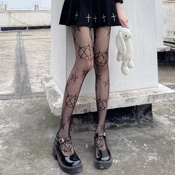 Accessories | Gothic Star Pentagram Fishnet Pantyhose Stockings | Poshmark